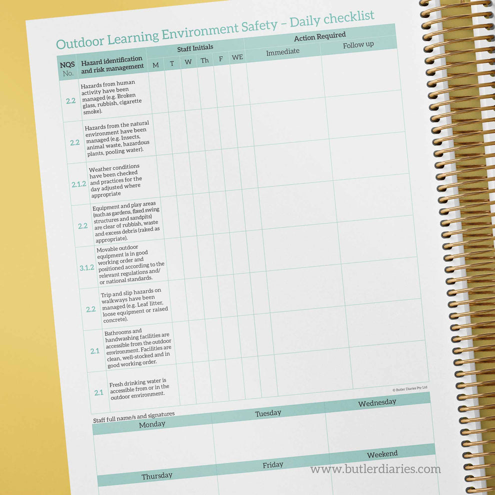 2024 Outdoor programming diary | EYLF diary | Outdoor Educator Diary ...